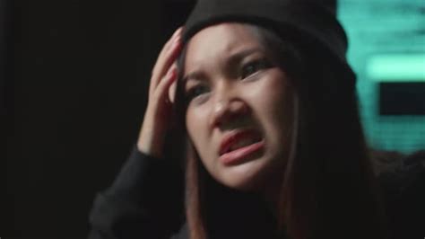 Close Up Asian Woman Hacker Using Computer Hacking And Upset Technology Stock Footage Ft Close