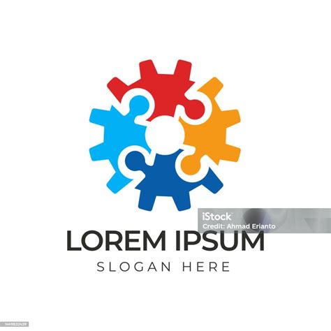 기어 모양 퍼즐 로고 디자인 인적 자원 팀워크 원형 기호 퍼즐 기본 개념 개념에 대한 스톡 벡터 아트 및 기타 이미지 개념 개념과 주제 공동체 Istock