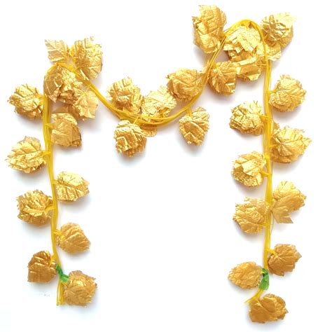 金色叶子假树叶仿真葡萄叶藤条金叶子管道装饰吊顶塑料花苹果藤蔓 虎窝淘