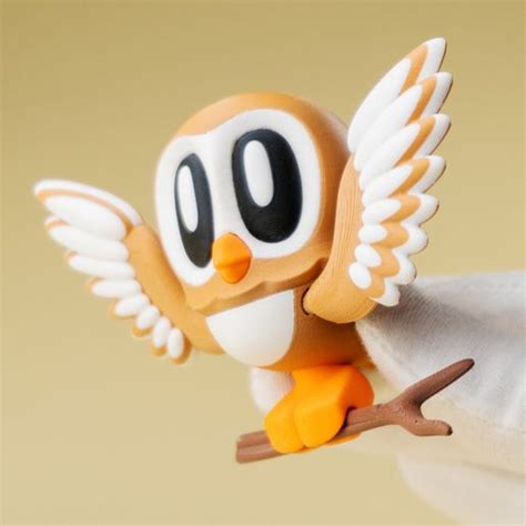 🦉 blob owl modular mini articulated art toy・ 3d file for 3d printing・cults