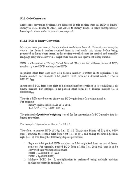 Code Conversion Pdf Binary Coded Decimal Subroutine