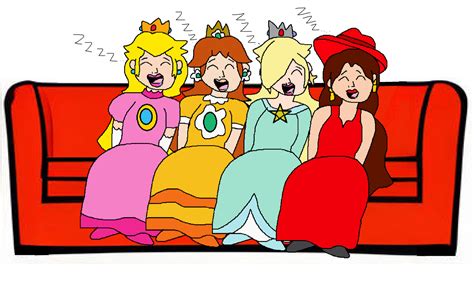 Peach Daisy Rosalina And Pauline Sleeping On A By Mojo1985 On Deviantart