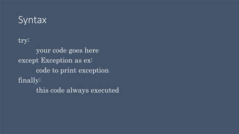 Exception Handling In Python Pptx Programming Languages Computing