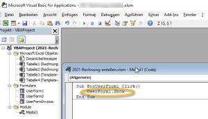 VBA Funktion zum Öffnen eines Formulars UserForm in Microsoft Office eKiwi Blog de