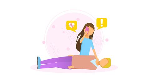 추상 플랫 여자 거짓말 하는 사람 응급 처치 만화 사람들 캐릭터 개념 일러스트 벡터 디자인 스타일에 전화에 대 한 도움을 요청 Polycystic Ovary Syndrome