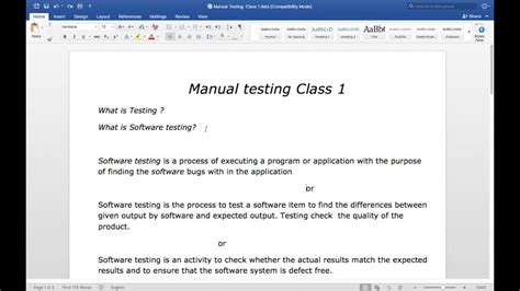 Manual Testing Class 1 Youtube