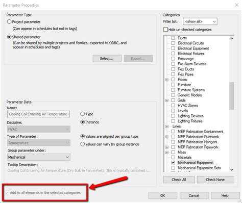 Project Shared Paramter Assign To Specified Famillies Not Whole