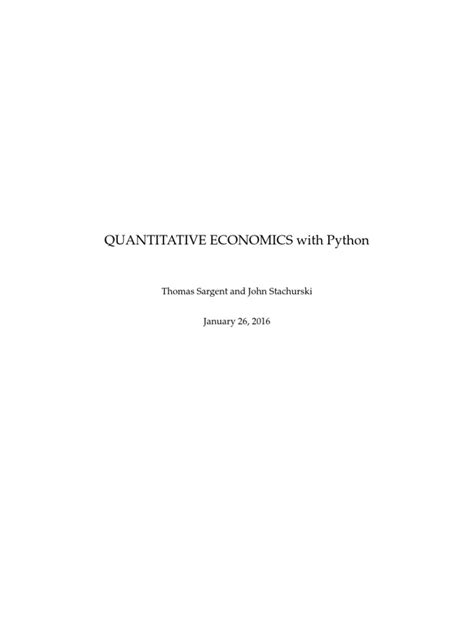 Quantitative Economics With Python Pdf Pdf Python Programming Language Programming Language