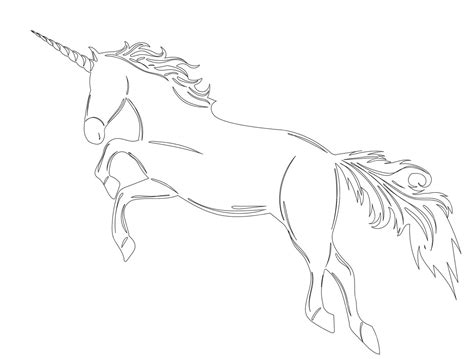 Premium Vector Unicorn Outline Sketch On White Background Isolated Vector