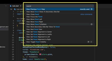 VS Code How To Position Align The Bottom Panel KindaCode