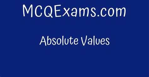 Absolute Values