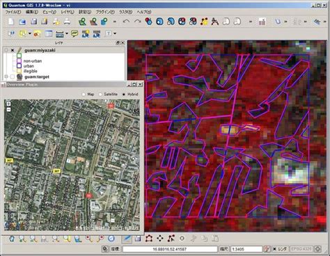 the interface using quantum gis for accessing the web mapping service