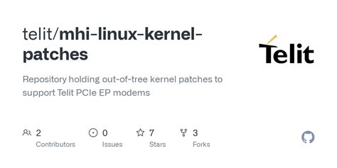 GitHub Telit Mhi Linux Kernel Patches Repository Holding Out Of Tree Kernel Patches To