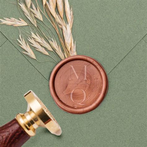 Simple Modern Custom Stack Two Monogram Initials Wax Seal Stamp Zazzle