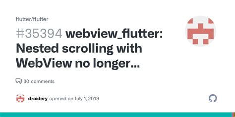 Webview Flutter Nested Scrolling With WebView No Longer Works Issue Flutter Flutter