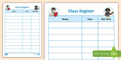 Role Play Class Register Teacher Made Twinkl