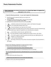Mastering Thesis Statements A Comprehensive Practice Guide Course Hero