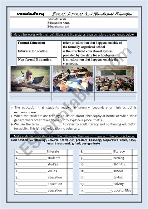 Types Of Education Formal Informal Nonformal