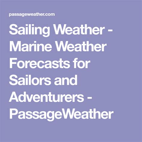 Sailing Weather Marine Weather Forecasts For Sailors And Adventurers