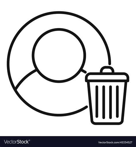 Delete User Icon Outline File Profile Royalty Free Vector