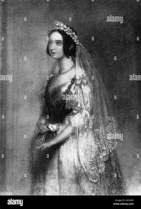 Queen Victoria Of The United Kingdom Portrait In Bridal Gown 1840