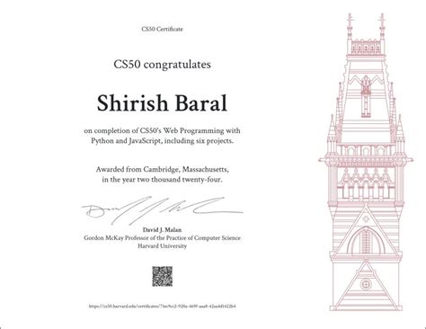 Im Happy To Share That Ive Obtained A New Certification Cs50s Web Programming With Python