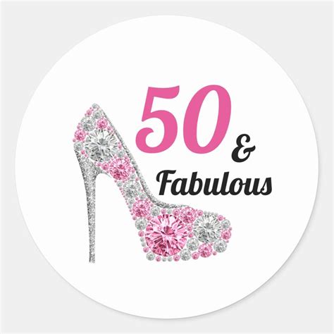 50 And Fabulous Birthday Classic Round Sticker Zazzle Fabulous