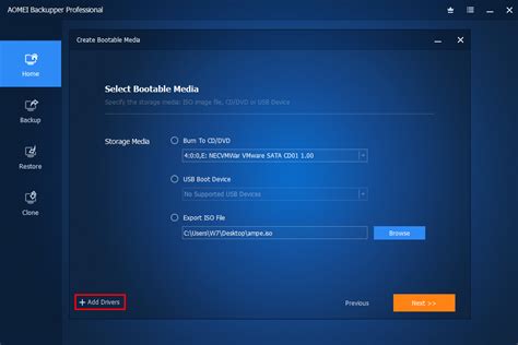 Failed To Recognize Some Devices Under Winpe Of Aomei Backupper