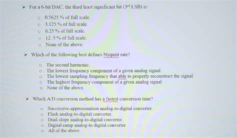 solved for a 6 bit dac the third least significant bit