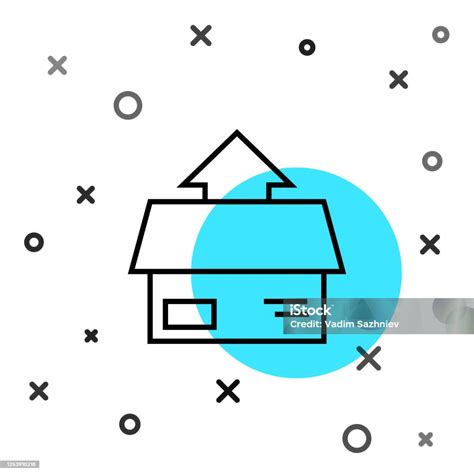 흰색 배경에 격리 된 검은 줄 판지 상자 아이콘 상자 포장 소포 표지판 배송 및 포장 임의동적 모양 벡터 일러스트레이션 0명에