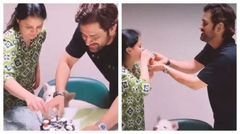 Ms Dhoni Celebrating Th Anniversary With His Wife Sakshi Fans Love Their