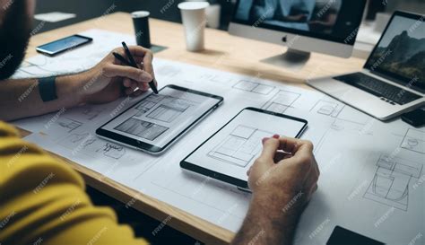 Premium Ai Image Innovating The Future Closeup Of Ux Developer And Ui Designer Embracing