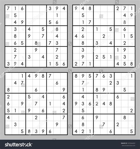 Vector Set Of Sudoku 525564493 Shutterstock