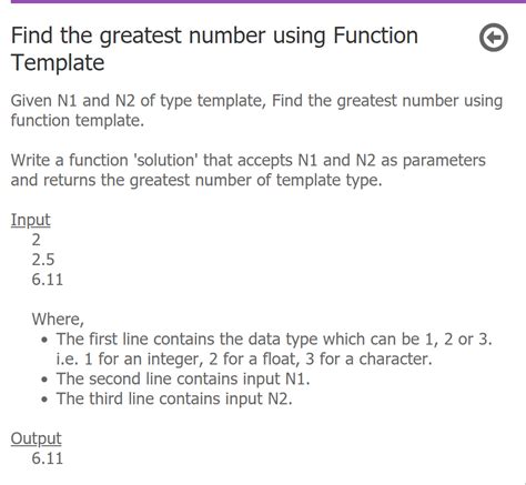 Solved Find The Greatest Number Using Function Template
