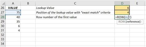 How To Return Row Number Of A Matching Cell