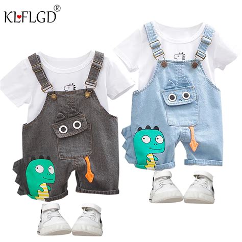 소년 소녀 만화 멜빵 정장 2022 여름 캐주얼 스트라이프 반바지 2 피스 아동복 신제품의류세트 Aliexpress