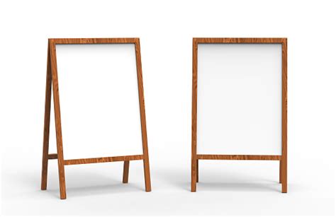 빈 흰색 나무 옥외 광고 서 이랑 절연 3d 렌더링 명확한 거리 간판 보드를 모의입니다 A보드 프레임 서식 파일 목재 재료에 대한 스톡 사진 및 기타 이미지 Istock