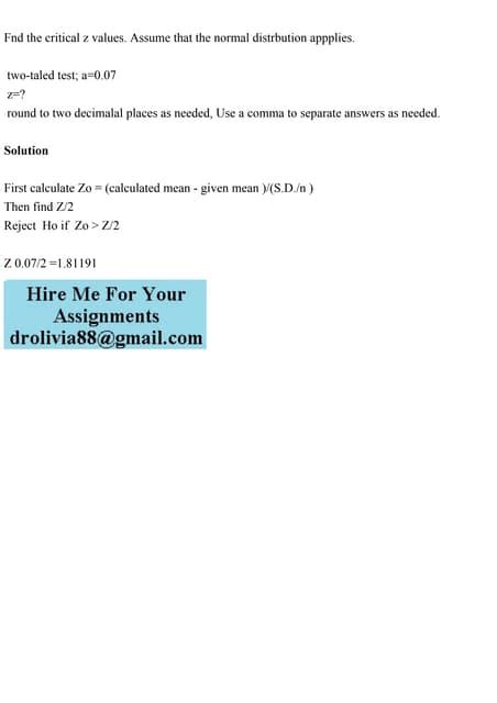Fnd The Critical Z Values Assume That The Normal Distrbution Appplipdf