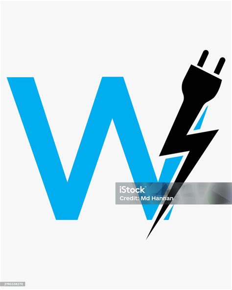 이니셜 W 전기 로고 개념 와 전원 와 전기 플러그 기호 벡터 템플릿 0명에 대한 스톡 벡터 아트 및 기타 이미지 0명 기업 비즈니스 뇌우 Istock
