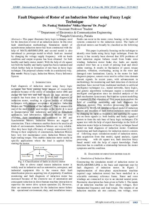 Pdf Fault Diagnosis Of Rotor Of An Induction Motor Using Fuzzy Logic