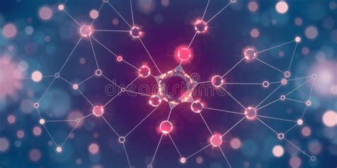 Abstract Network With Glowing Nodes Stock Illustration Illustration