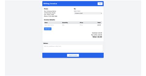 Billing Invoice Component Free Html Tailwind Component