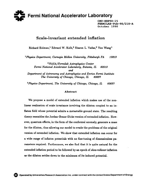 Pdf Scale Invariant Extended Inflation