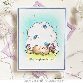Nicky Noo Cards Meadow Bunnies Hello Bluebird Stamps Bluebird Card Blue Bird Cards