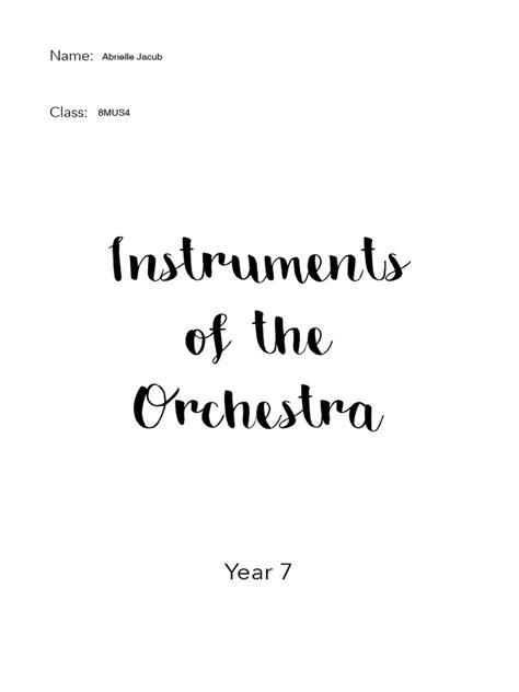 Instruments Of The Orchestra Booklet Answers Pdf Woodwind Instruments Musical Instruments