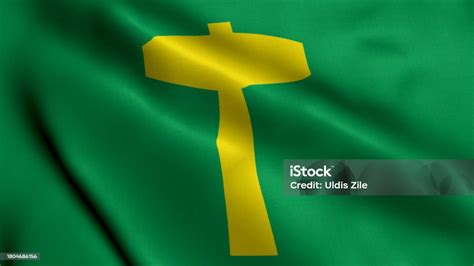 Ballangen 지방 자치 단체 깃발 노르웨이 물결 치는 직물 새틴 질감 Ballangen 3d 일러스트 레이 션의 노르웨이 국기 노르웨이의 Ballangen 지방 자치