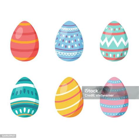 행복한 부활절흰색 배경에 다른 질감부활절 달걀 세트 봄 방학 벡터 일러스트레이션해피 부활절 달걀 벡터 부활절 달걀에 대한 스톡 벡터 아트 및 기타 이미지 Istock