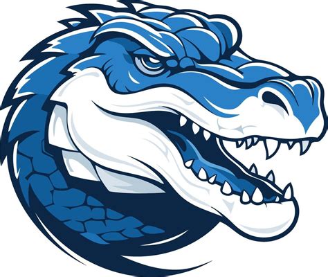 Blue And White Alligator Mascot Illustration 49423559 Vector Art At