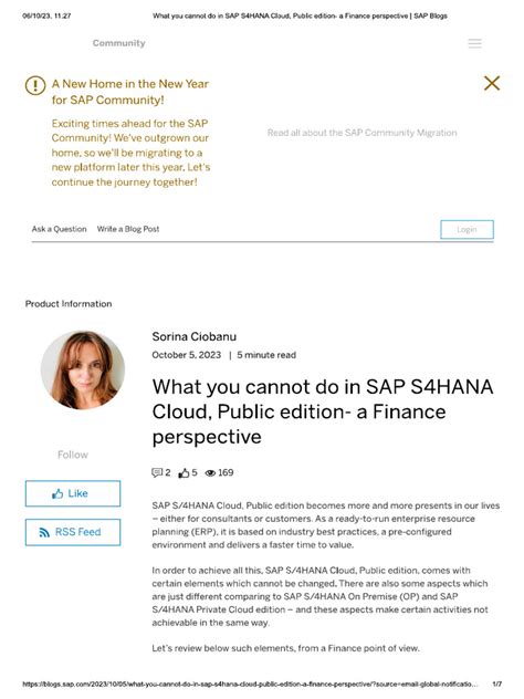What You Cannot Do In Sap S4hana Cloud Public Edition A Finance
