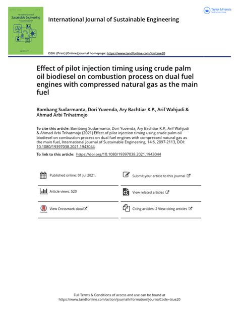 Effect Of Pilot Injection Timing Using Crude Palm Oil Biodiesel On Combustion Process On Dual